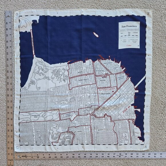 Cartier | Accessories | Rare Cartier San Francisco Map Scarf | Poshmark